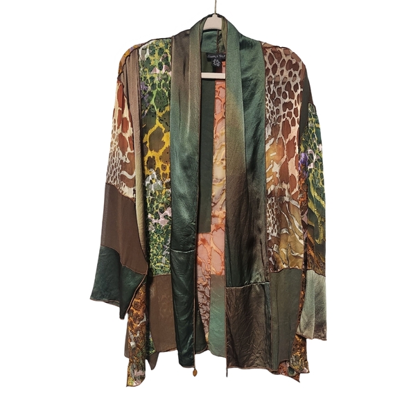 Simply Silk | Jackets & Coats | Simply Silk Plus Boho Patchwork Silk ...